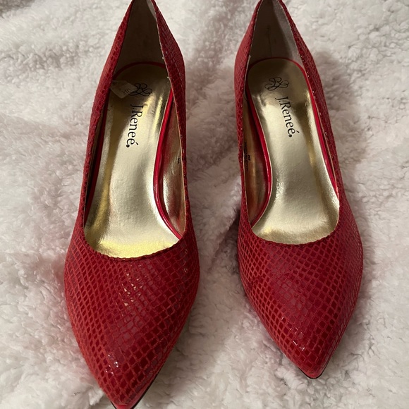 J.Renee | Shoes | J Renee Sabine Red Textured Platform Heels | Poshmark
